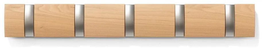 Nástěnný věšák z jasanového dřeva v přírodní barvě Flip – Umbra