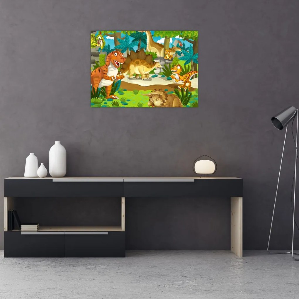 Skleněný obraz - Dinosaurie (70x50 cm)