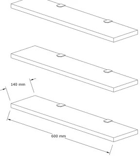 SADA 3x Nástěnná police BOSS béžová