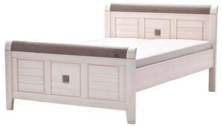 Dřevěná postel borovice Malmo 140x200 Celobílá
