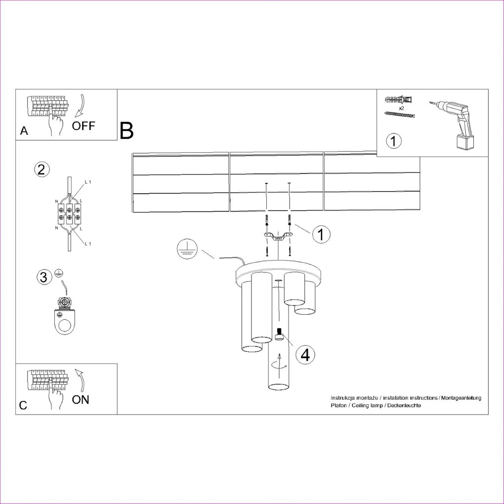 Sollux Lighting Stropní svítidlo LAGOS 5P bílé