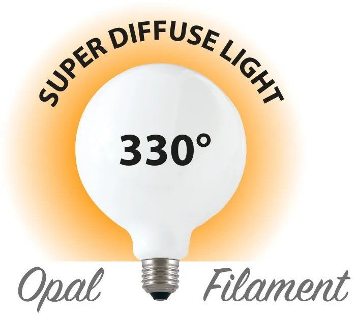 VELAMP OPAL FILAMENT žárovka 12W Globe, E27, 6500K