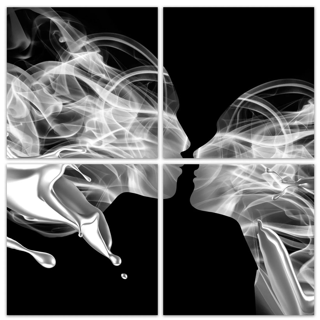 Malvis ® Pětidílný obraz Kouřový polibek Velikost: pětidílné schody - 100x50 cm