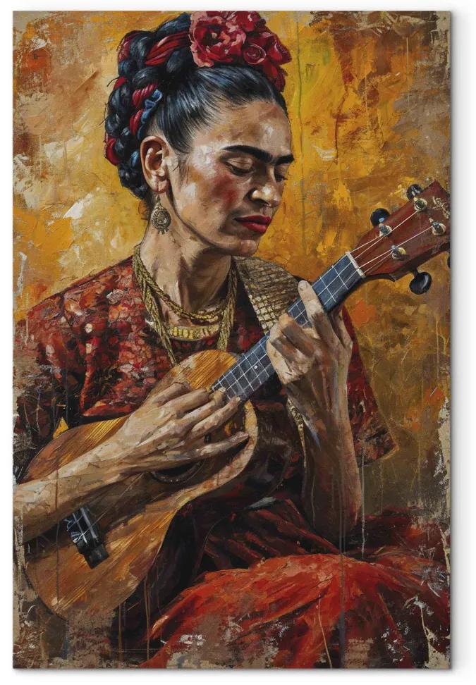 Obraz Frida Kahlo - Portrait of a Woman Playing the Ukulele in Brown Tones