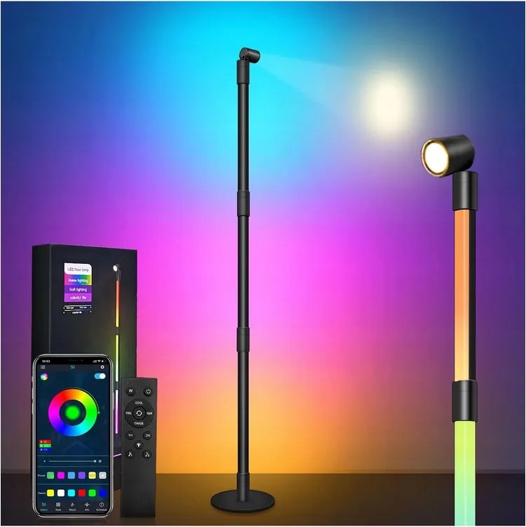 Stojací Led Podlahová Lampa Rgb Dálkový Ovladač App Diy hudební režimy
