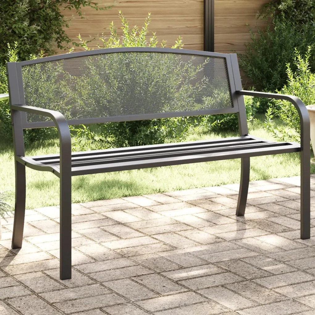 Zahradní Lavice 119 Cm Černá Ocel