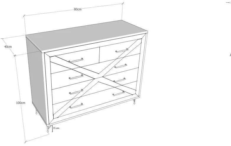 Komoda COMFORT, 80 x 100 x 40 cm, antracit, dub