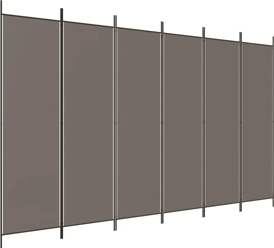 vidaXL 6dílný paraván 300 x 220 cm textil [350206] Barva: antracitová