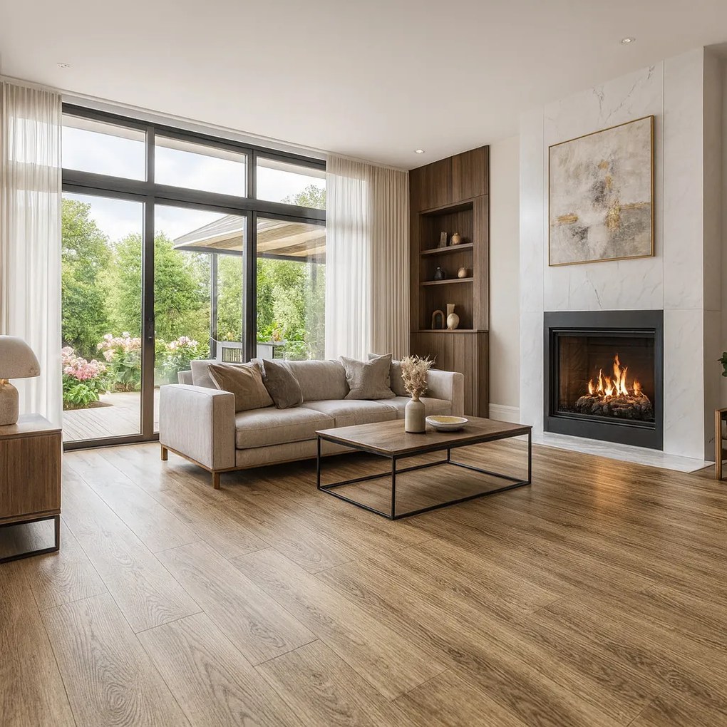 Beauflor, PVC podlaha - lino Blacktex Columbian Oak 692M - dub, na míru, šíře 3m,4m, hnědá, filc, chodba / předsíň