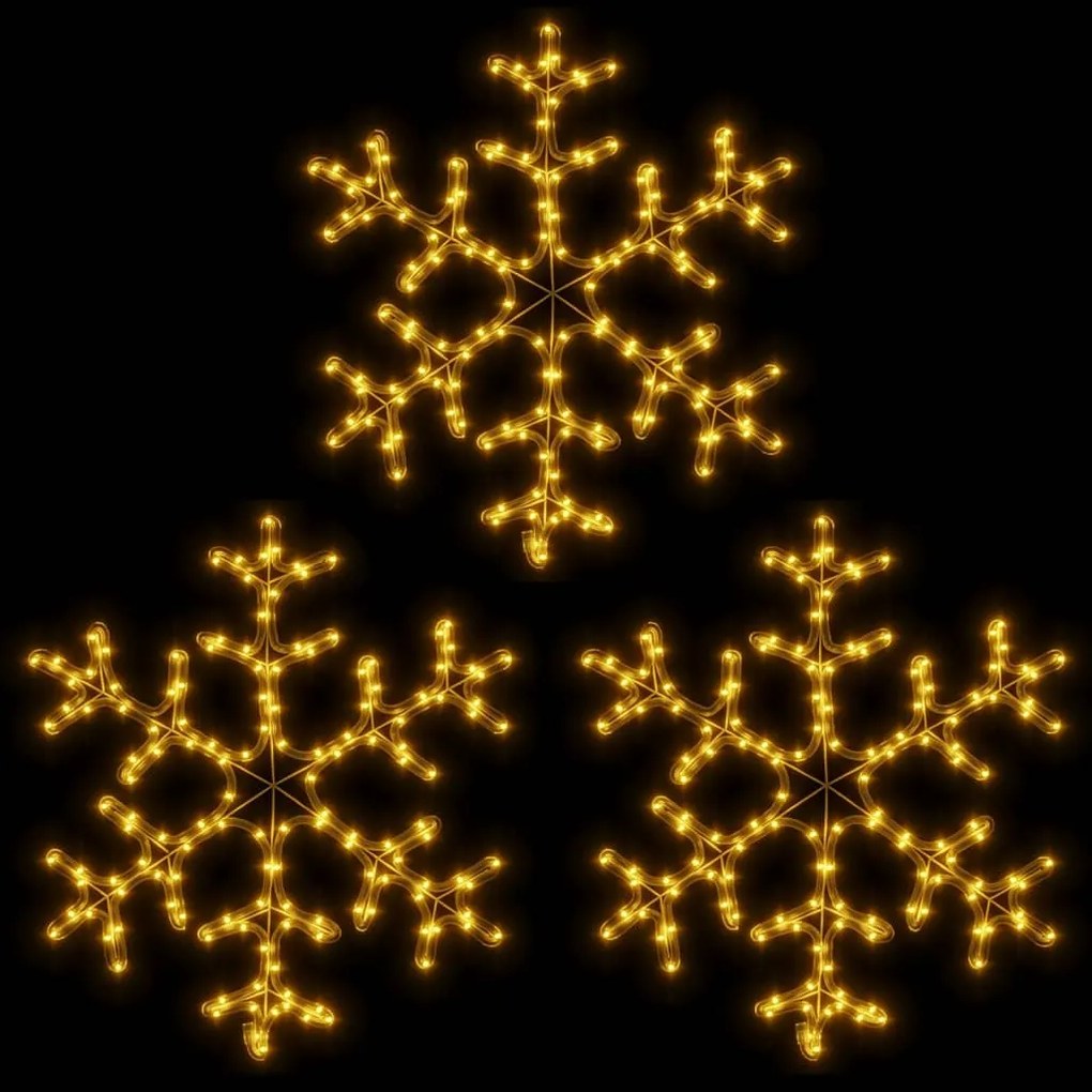 Vánoční sněhové vločky 3 ks s teplými bílými LED 59 x 59 cm