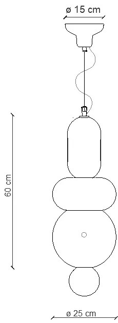 Ferroluce Závěsné svítidlo BUMBUM, v. 60 cm, 1xE27 Barva: Oranžovo-žlutá
