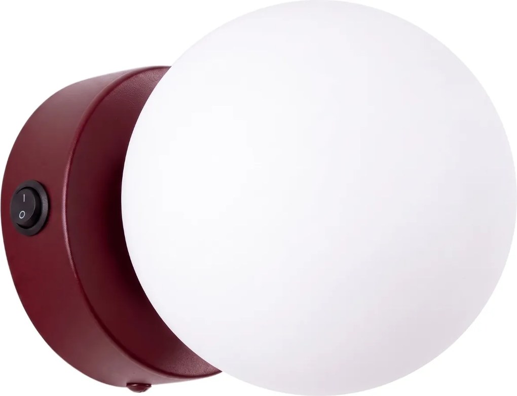Sollux Lighting Nástěnné svítidlo YOLI 1 bordó s vypínačem