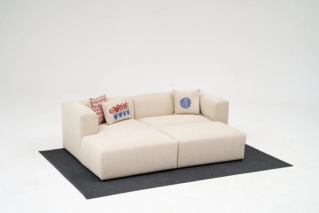 Hanah Home Rohová pohovka LINDEN MINI levá krémová