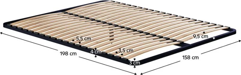 Rošt v pevném rámu, 160x200, KOVOVÝ ROŠT 2 NEW Kondela 0000402270