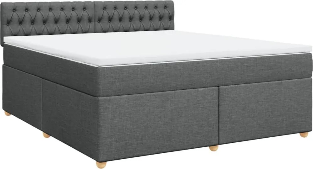 Box spring postel s matrací tmavě šedá 180x200 cm textil 3286767