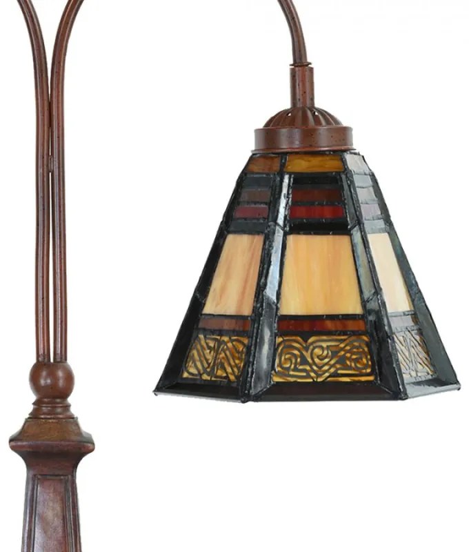 Stolní lampa Tiffany na 2 žárovky Maycee – 48x19x64 cm