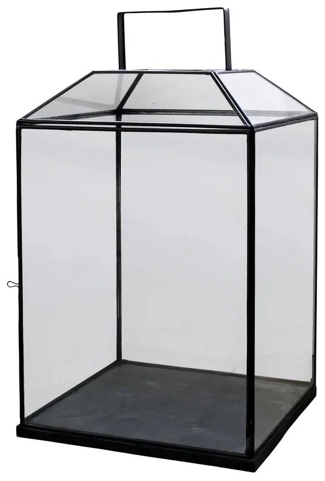 Černá antik kovová lucerna Factory XL - 42*42*72 cm
