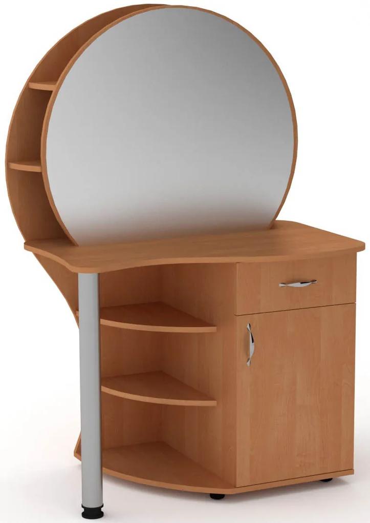 Vomaks moderní toaletní stolek B3 s kulatým zrcadlem šířka 96 cm