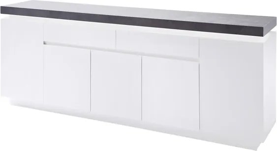 Sconto Komoda ATREJU bílá/beton, šířka 200 cm