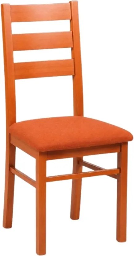 Jídelní čalouněná židle LORI — masiv, látka, více barev, nosnost 130 kg Třešeň Lux 10 Terracotta