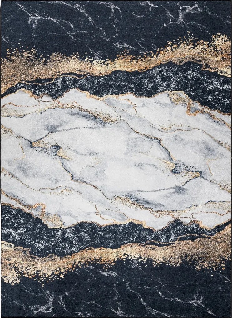 Kusový koberec ANDRE Marble 1124, 80x150, čiernobiela, chodba / predsieň, Dywany Łuszczów