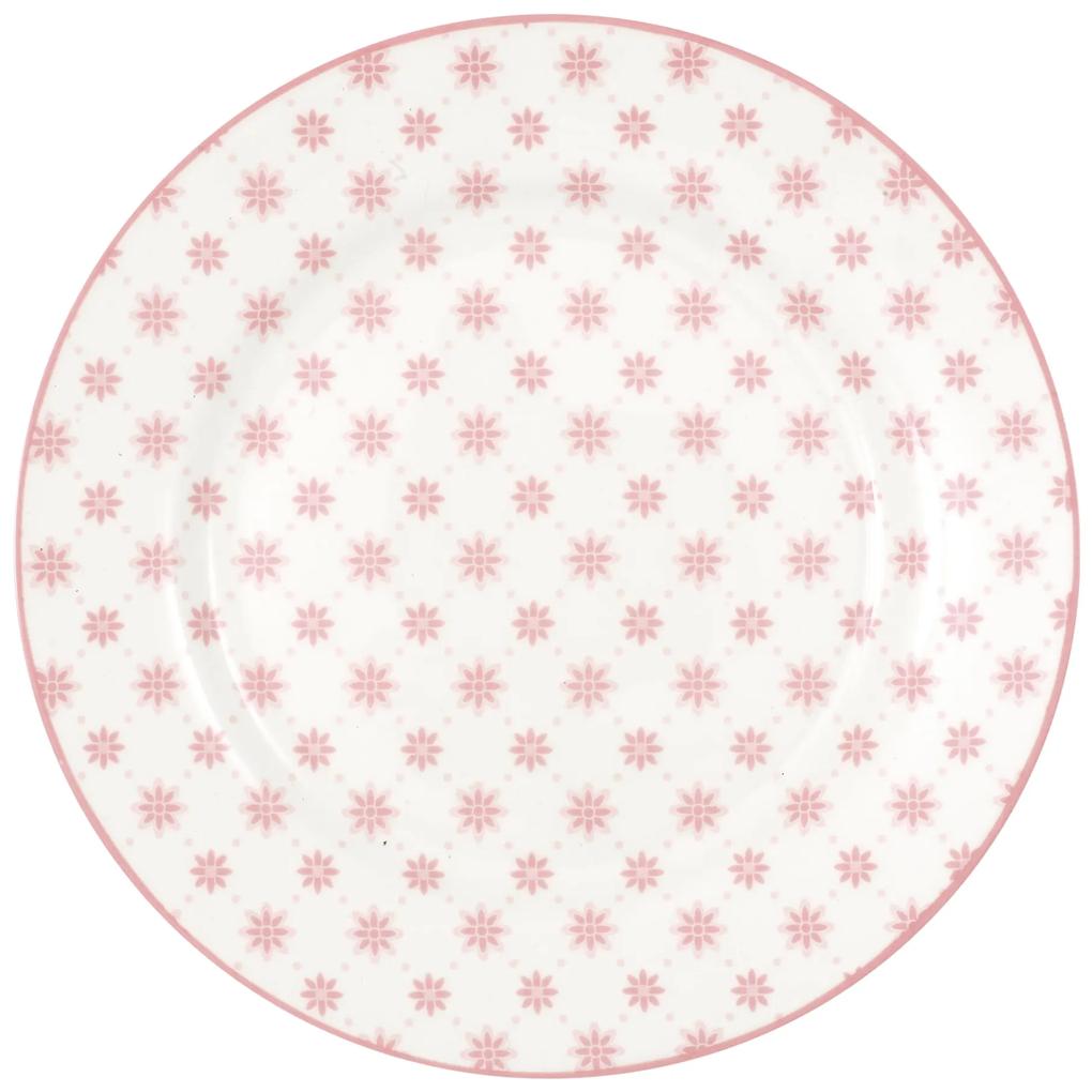 GREEN GATE Talíř Laurie Pale Pink 20,5 cm, růžová barva, porcelán