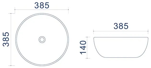 Deskové keramické umyvadlo UpTrend Sofie UP4003-2-U18 (38,5x38,5 cm)