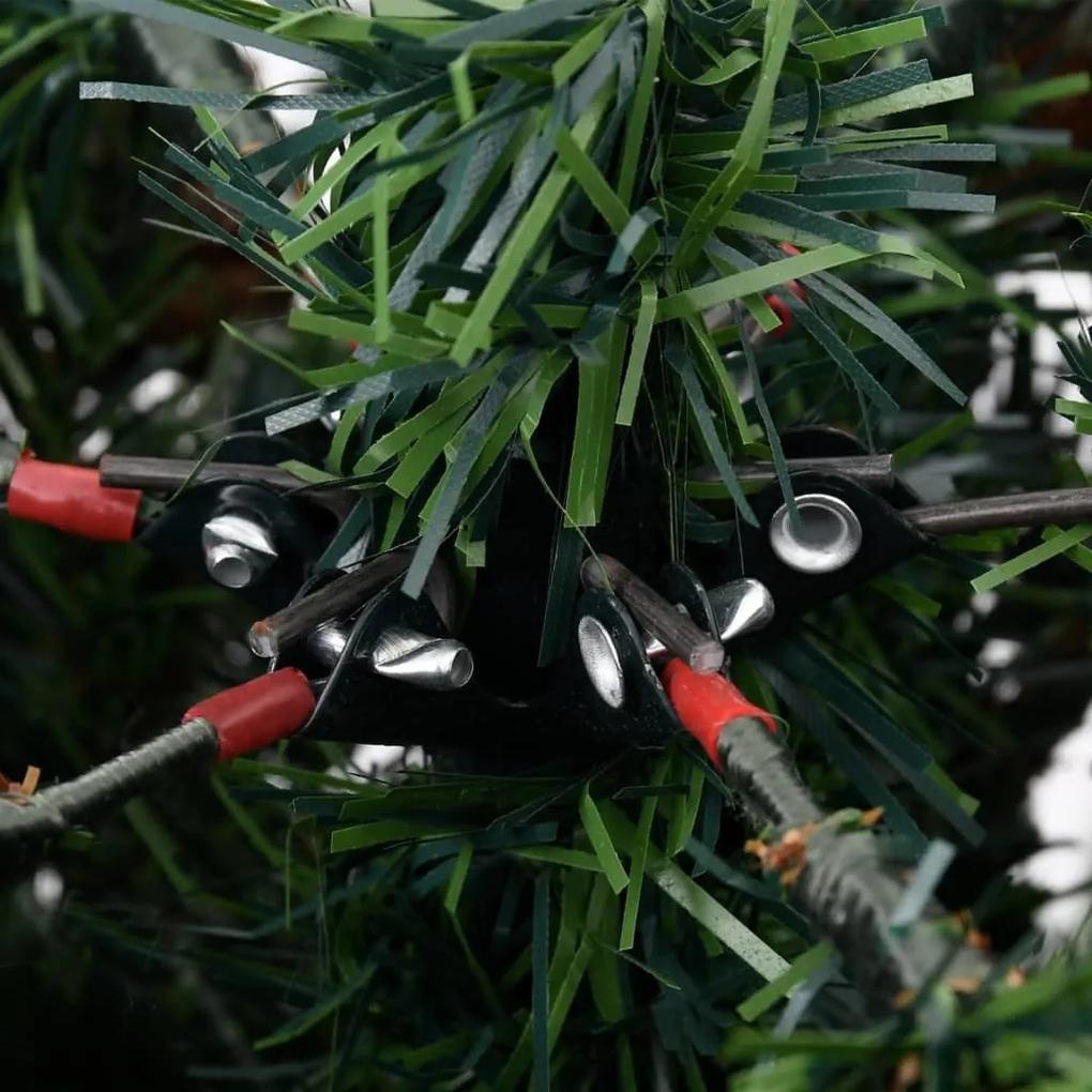 vidaXL Vánoční stromek s LED a šiškami zelený a bílý 195 cm PVC a PE [3094565]
