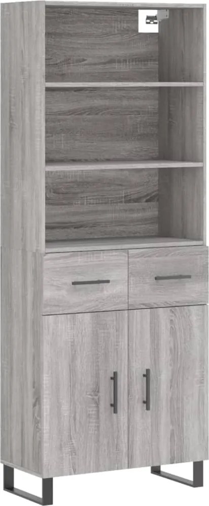 Skříň highboard šedá sonoma 69,5 x 34 x 180 cm kompozitní dřevo 3200543