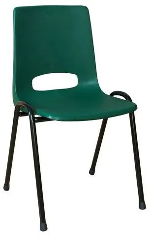 Manutan  Plastová jídelní židle Pavlina Black, zelená