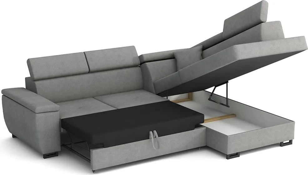 Sedací souprava Natan | 270x202 cm | PRAVÁ | rozkládací + úložný prostor | VÝBĚR TKANIN