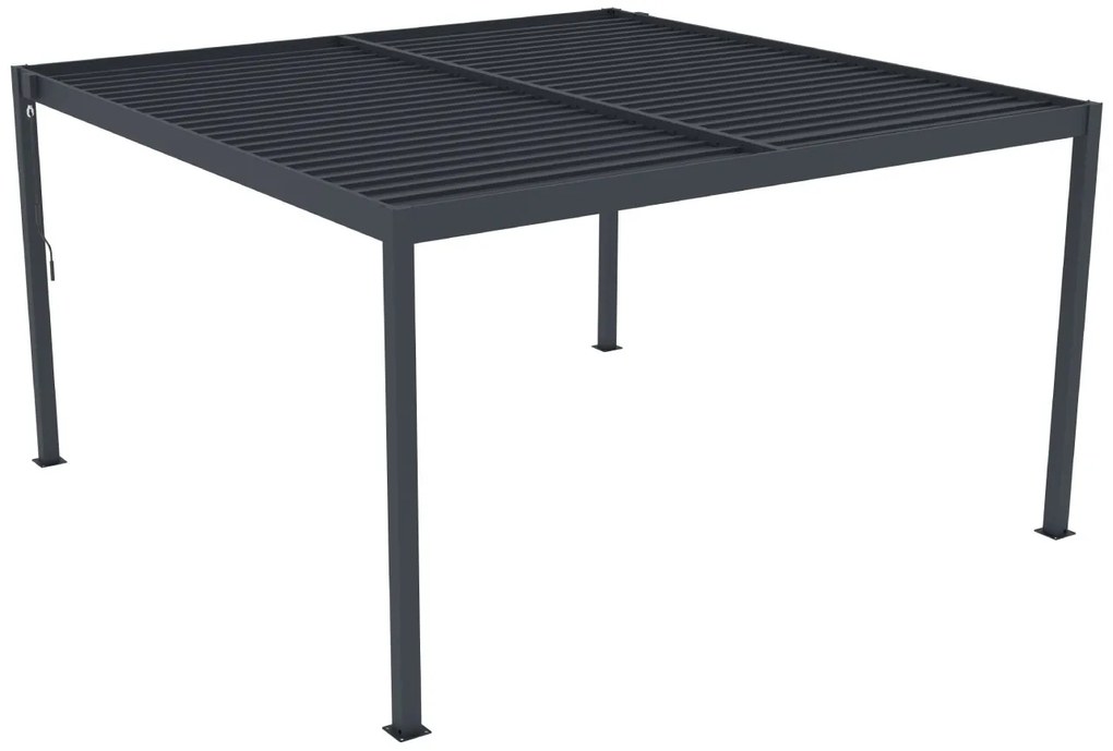 Hliníková bioklimatická pergola s lamelami BestBerg BBP-16G / 4 x 4 m / šedá