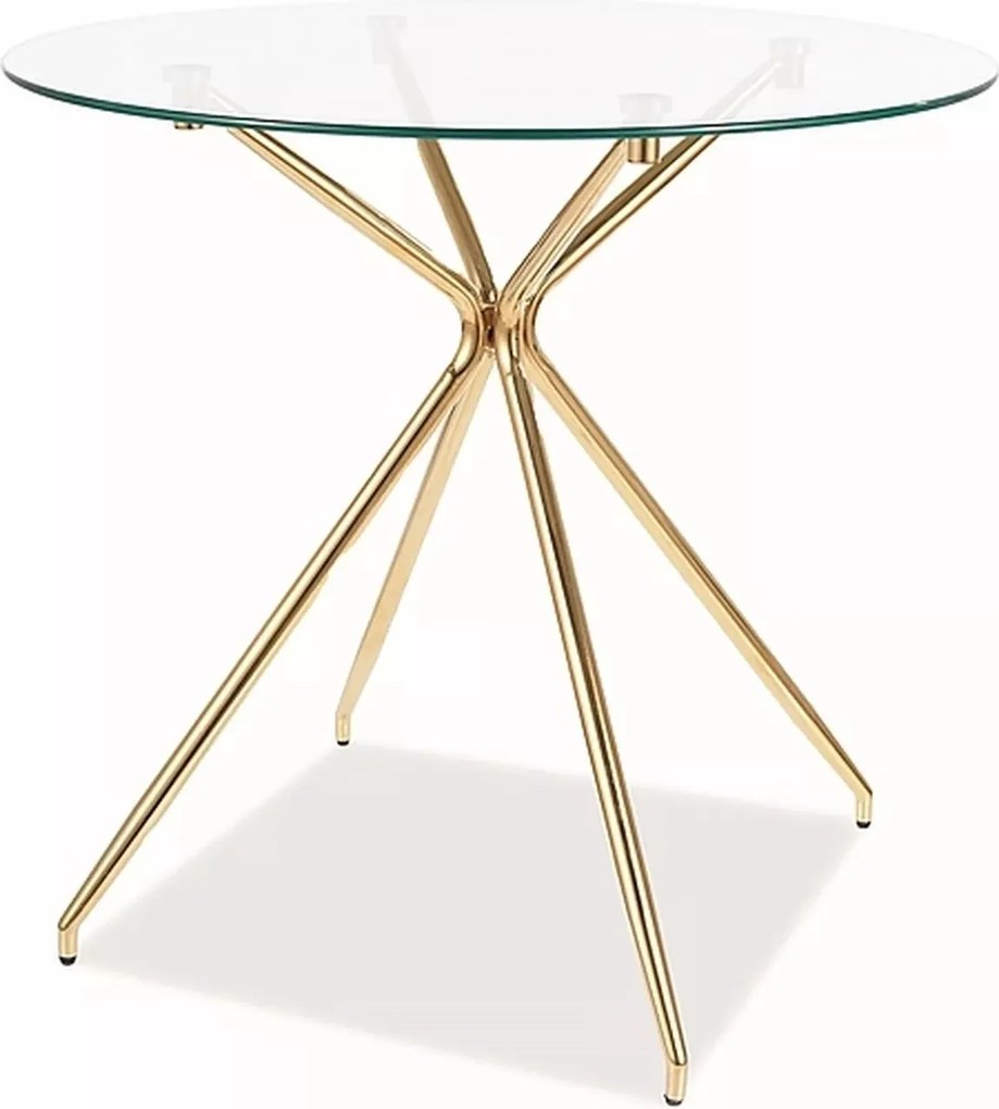 Jídelní stůl Azalia 80 cm čirý/zlatý