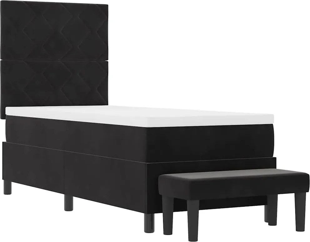 Postel s boxspringem s čelo Černá 200 x 80 cm samet 3344542