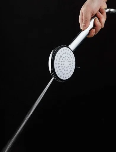 Deante Neo Boro, sprchový sloup 65cm s držákem ruční sprchy a 6-funkční ruční hlavicí, chromová, NER_051K