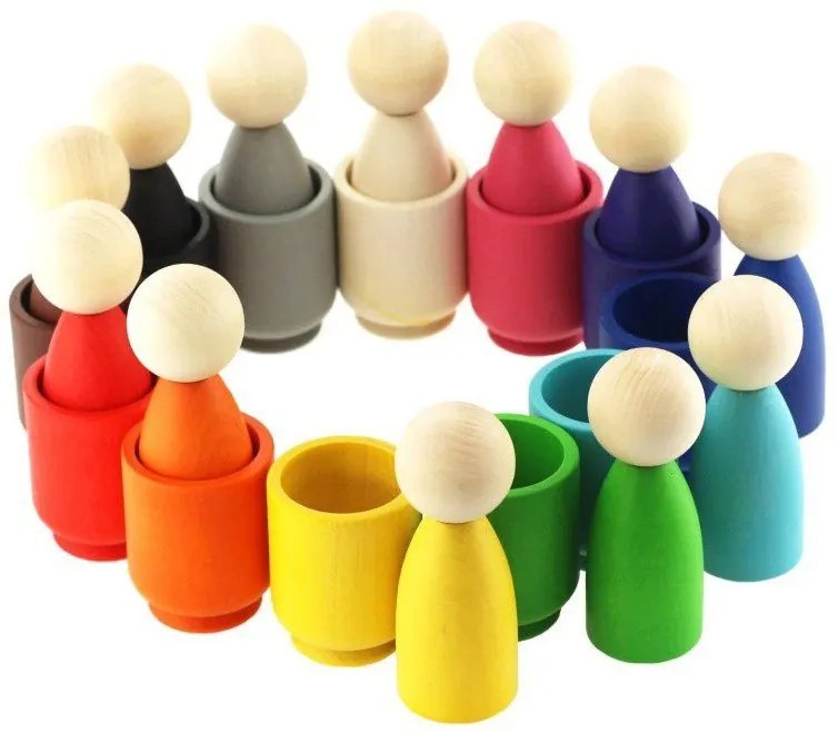 Ulanik montessori peg dolls in cups