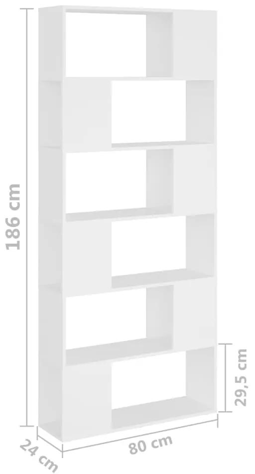 Knihovna / dělicí stěna Montello - bílá | 80x24x186 cm