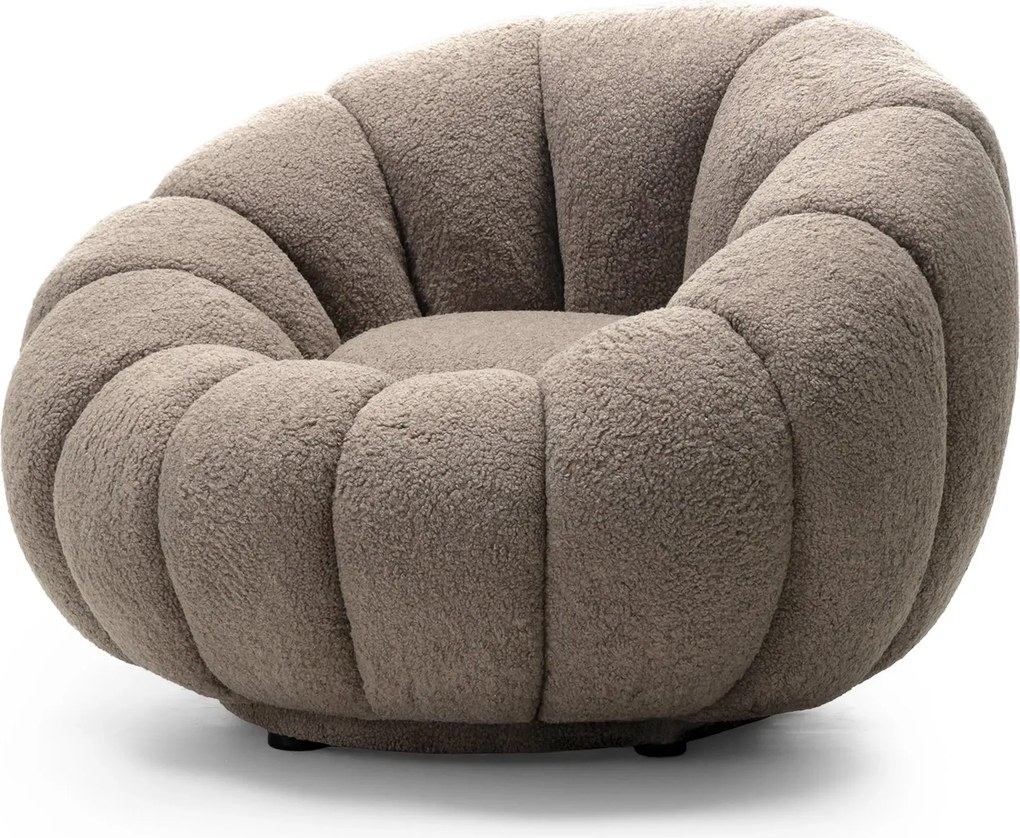 Designové otočné křeslo Venezia bouclé cappuccino