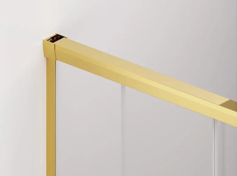 Sanswiss CADURA CAS2+CAST sprchový kout obdélníkový 140x90 cm Profil: Zlatá, Sklo: Hladké čiré, Rozměr: 140x90 cm