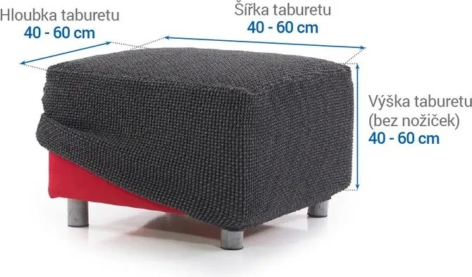 Super strečové potahy NIAGARA antracitová taburet (40 - 60 cm)