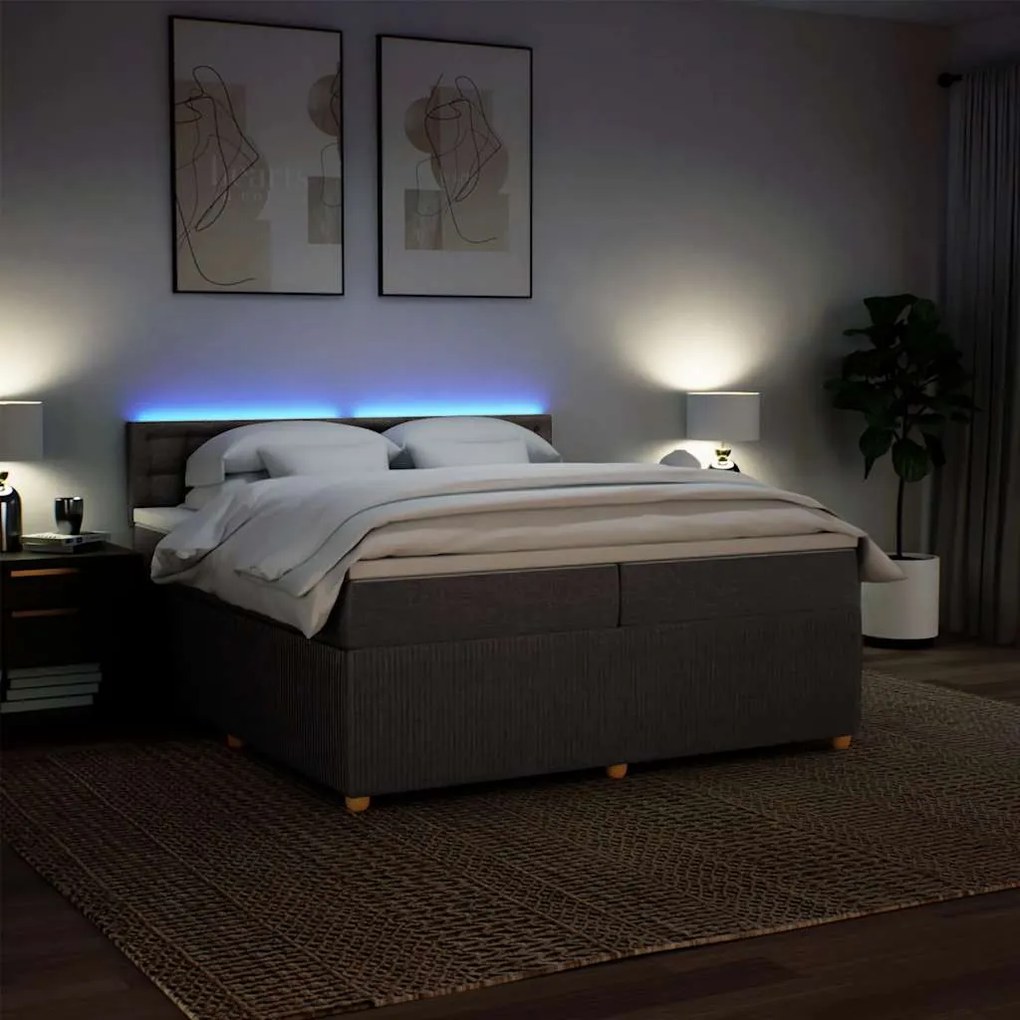 Box spring postel s matrací taupe 200x200 cm textil 3289881