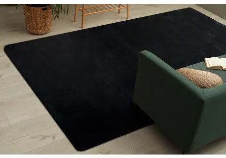 Kusový koberec pratelný POSH Shaggy, plyšový, tlustý, protiskluzový, černý velikost 120x160 cm | krásné koberce cz