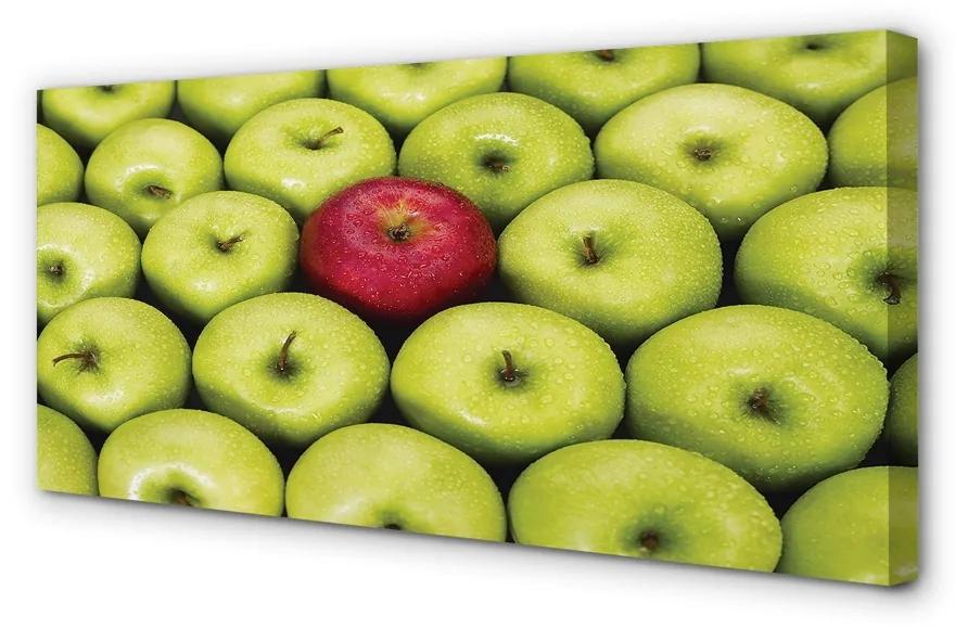 Obrazy na plátně Zelená a červená jablka 100x50cm