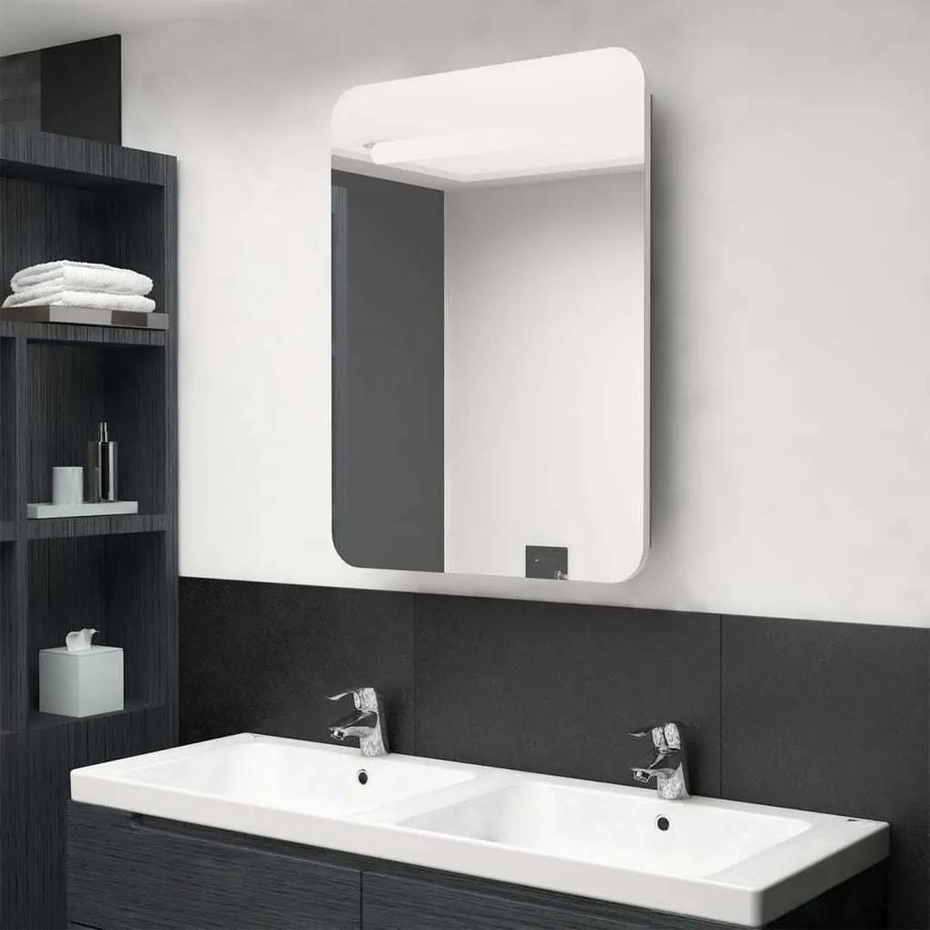 vidaXL LED koupelnová skřínka se zrcadlem 60 x 11 x 80 cm [326509] Barva: bílá a dub