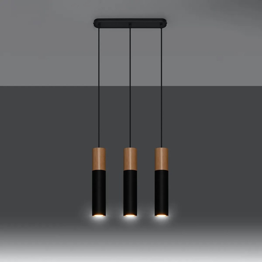 Sollux Lighting Závěsné svítidlo PABLO 3 černé