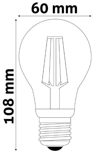 Prémiová retro LED žárovka E27 7W 806lm denní, filament, ekv. 60W, 3 roky