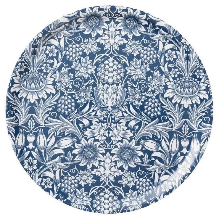 Kulatý servírovací tác Sunflower denim d38, Klippan Švédsko