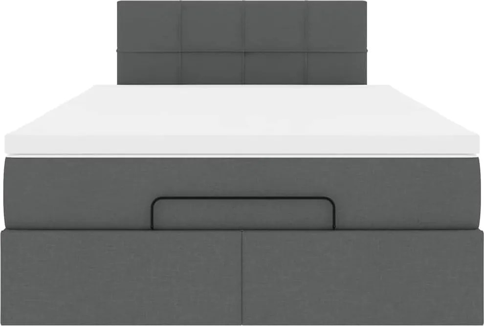 Osmanský postel s matrací tmavě šedá 120x200 cm textil 3311450