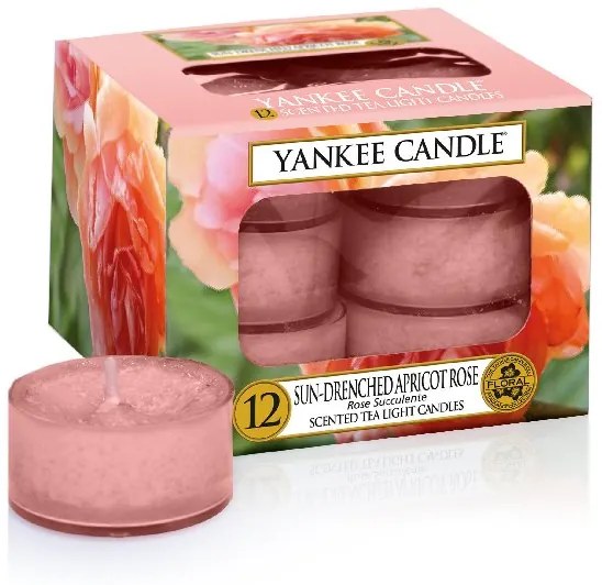 Yankee Candle - čajové svíčky Sun-Drenched Apricot Rose 12ks