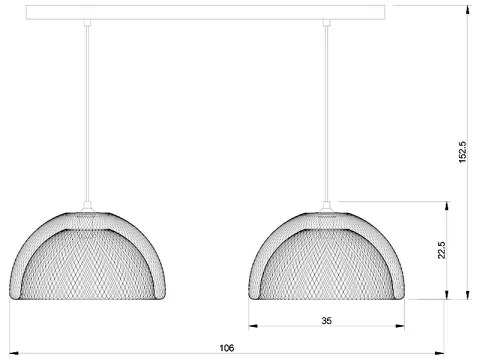 Lucide 78387/02/30 - Lustr na lanku MESH 2xE27/60W/230V
